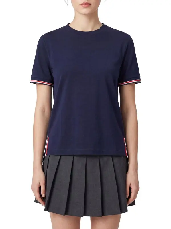 Thom Browne 4-bar Merino Wool T-shirt - Navy