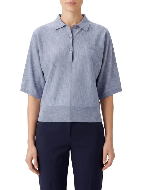 LISA YANG Pullover With Polo Collar - Charcoal