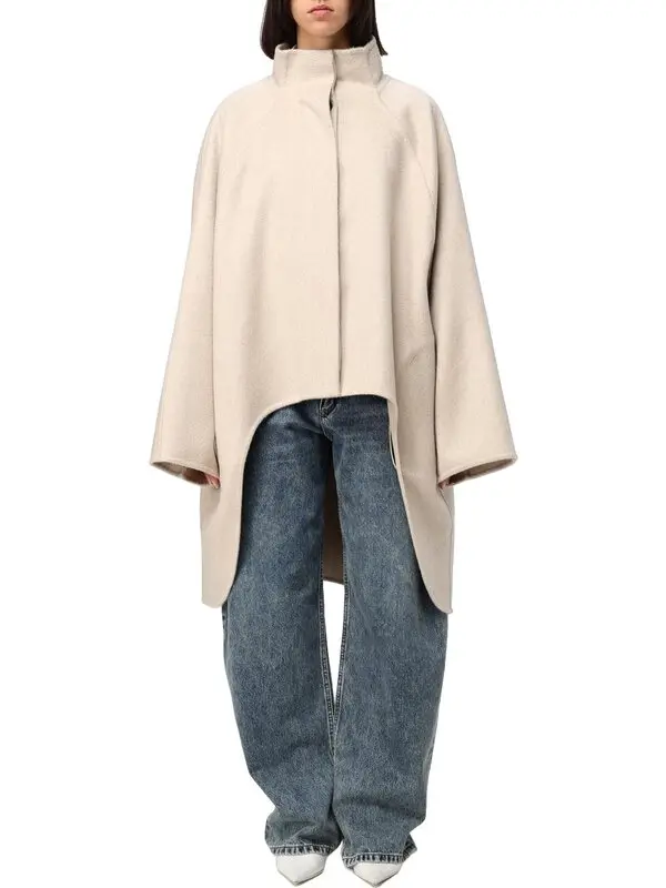 Alaïa Oversized Cashmere Cape - Beige