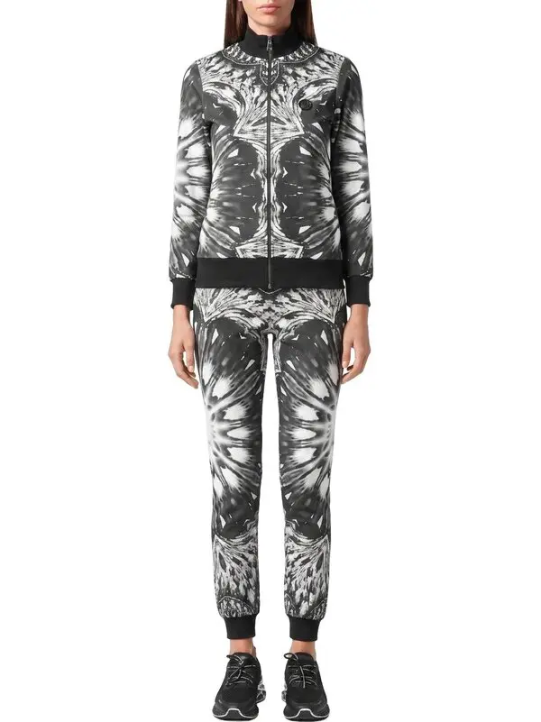 PLEIN SPORT Graphic Print Hooded Jersey Tracksuit - Black