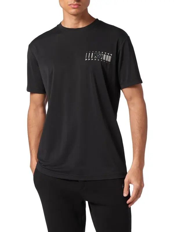 PLEIN SPORT Jersey T-shirt With Back Logo Print - Black