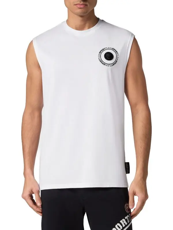 PLEIN SPORT Jersey Sports Tank Top - White
