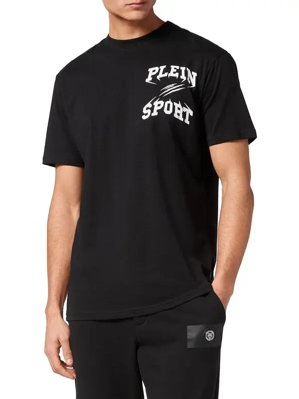 PLEIN SPORT Cotton Jersey T-shirt With Crew Neck And Back Logo - White 1