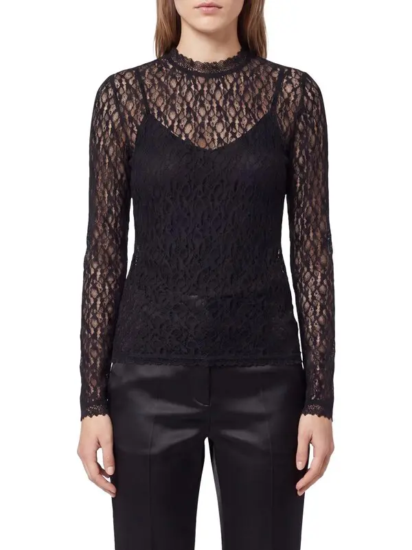 Isabel Marant Étoile Lace High Neck Top - Black
