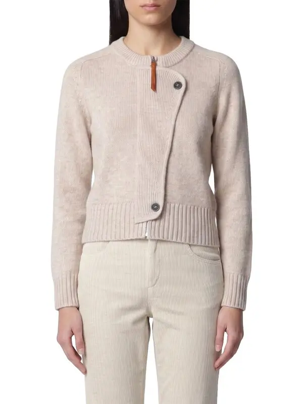 Isabel Marant Étoile Merino Wool And Cashmere Crewneck Cardigan With Side Buttons - Beige
