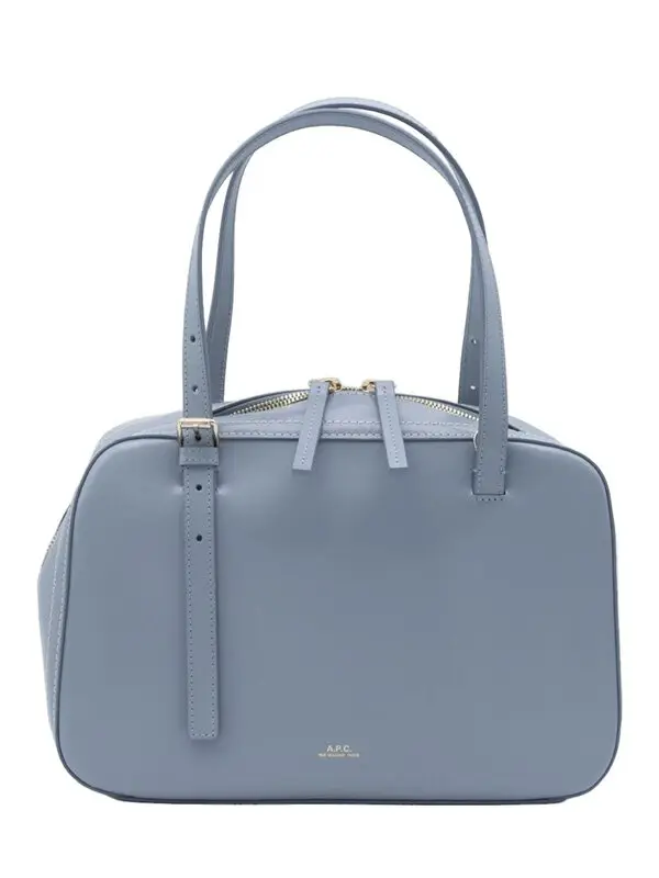 A.p.c. Smooth Leather Handbag With Removable Shoulder Strap - Blue