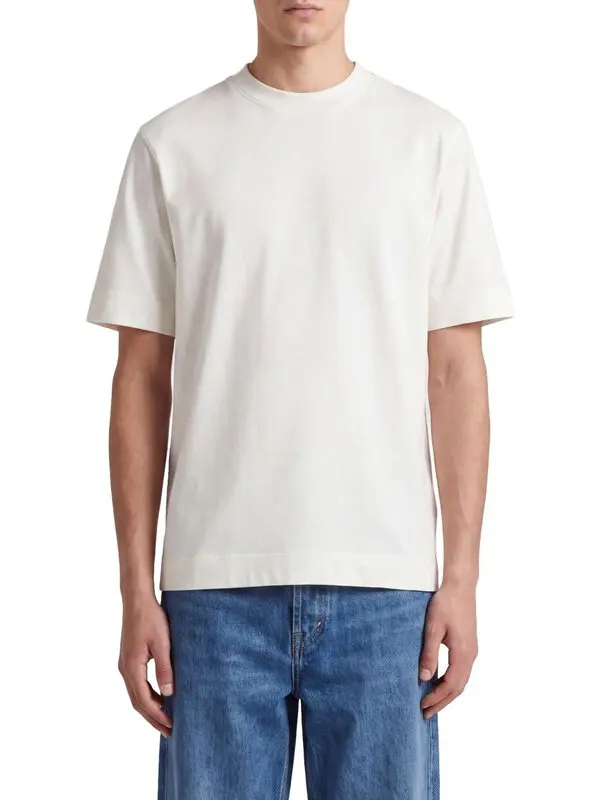 Emporio Armani Basic Short-sleeved Crewneck T-shirt In Pure Cotton - White