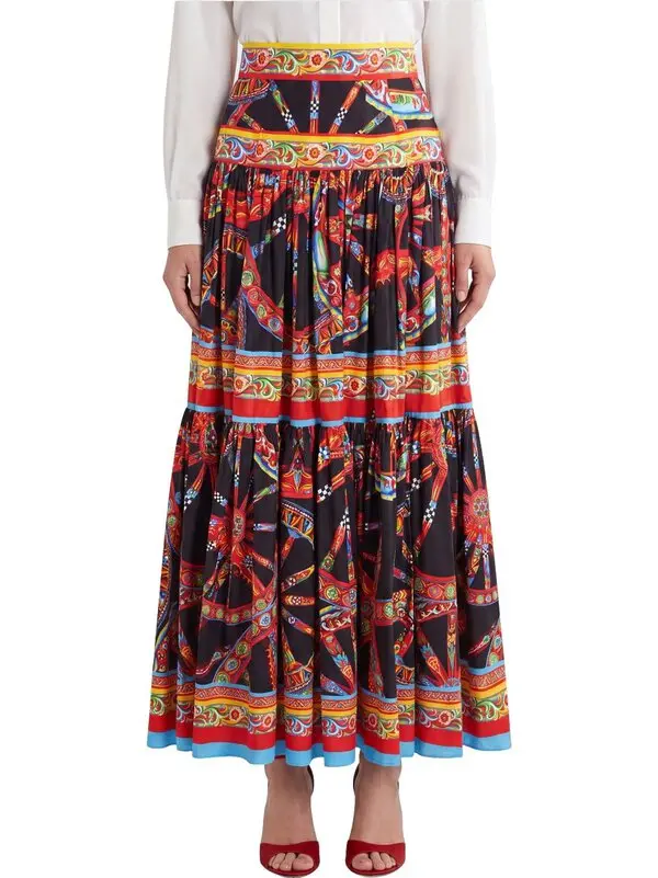 Dolce & Gabbana Tiered Printed Maxi Skirt - Multicolor