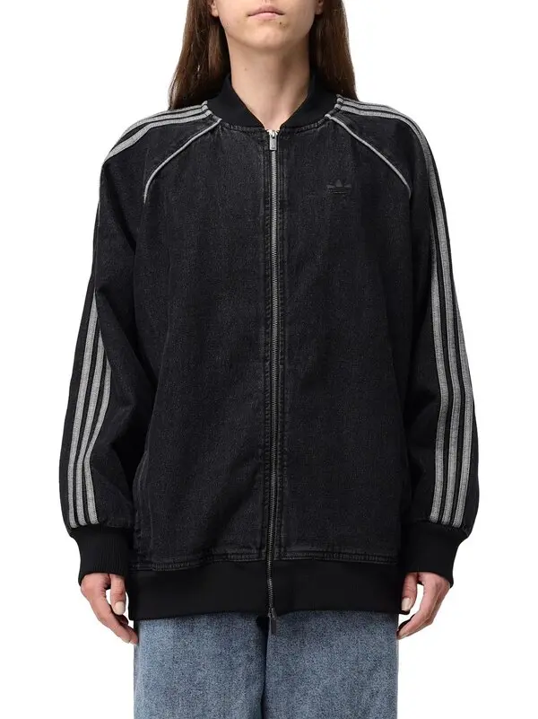 ADIDAS ORIGINALS Cotton Bomber Jacket With 3-stripes Logo Detail - Black