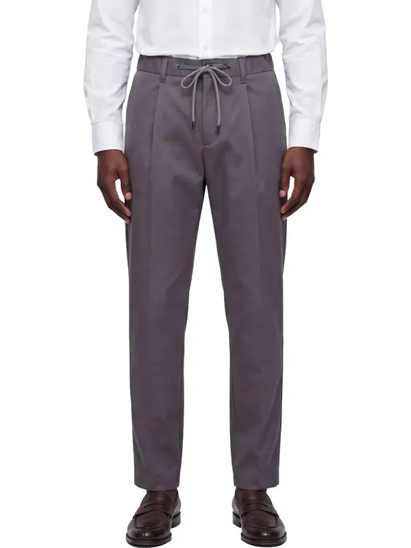 Herno Slim Fit Cotton Trousers With Drawstring Waist And Belt Loops - Brown