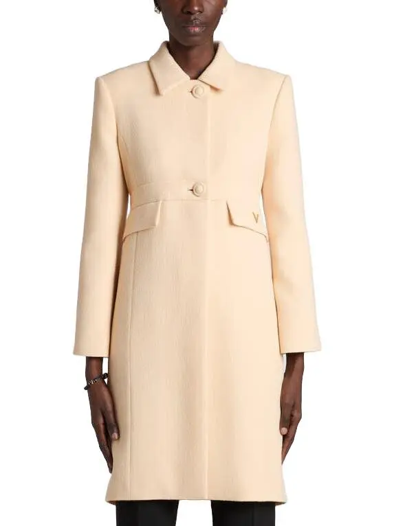 Valentino Garavani Wool Crepe Coat - Beige