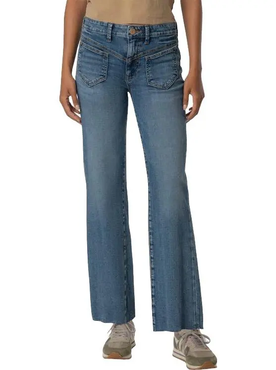 Kut From The Kloth Kelsey Raw Hem High Waist Ankle Flare Jeans - Peak
