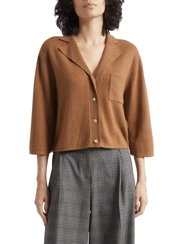 Marella Wool & Cashmere Cardigan - Camel
