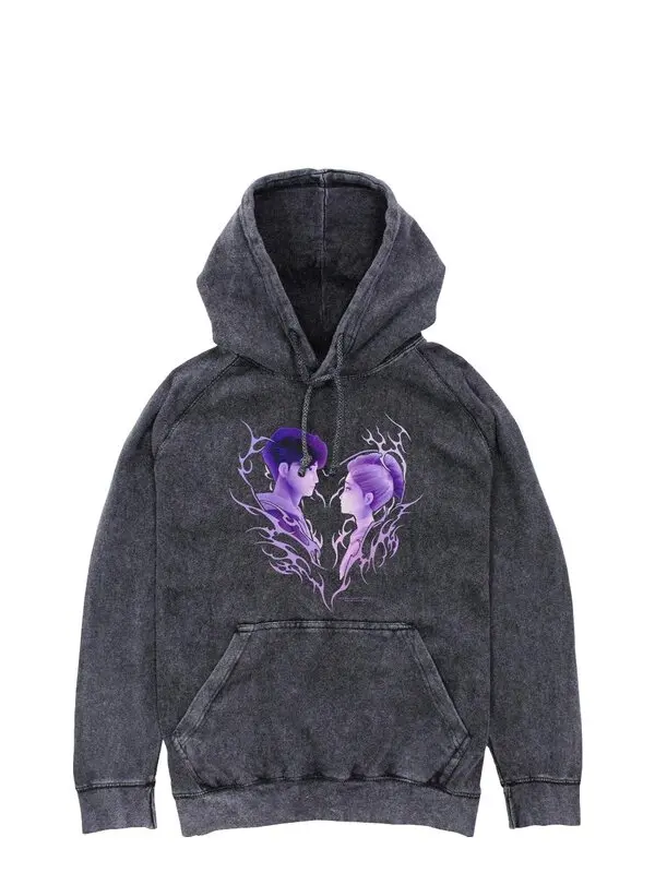KPOP DEMON HUNTERS Jinu And Rumi Love Lightweight Hoodie - Black