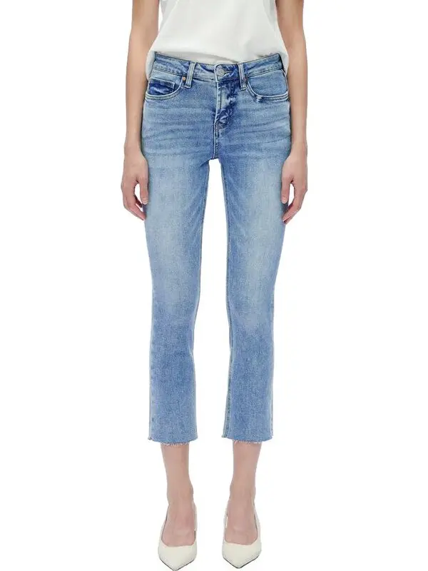 BAYEAS Raw Edge Hem Crop Skinny Jeans - Lonely