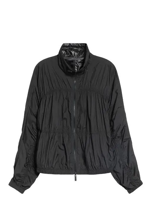 Emporio Armani Gathered Zip Windbreaker - Solid Black