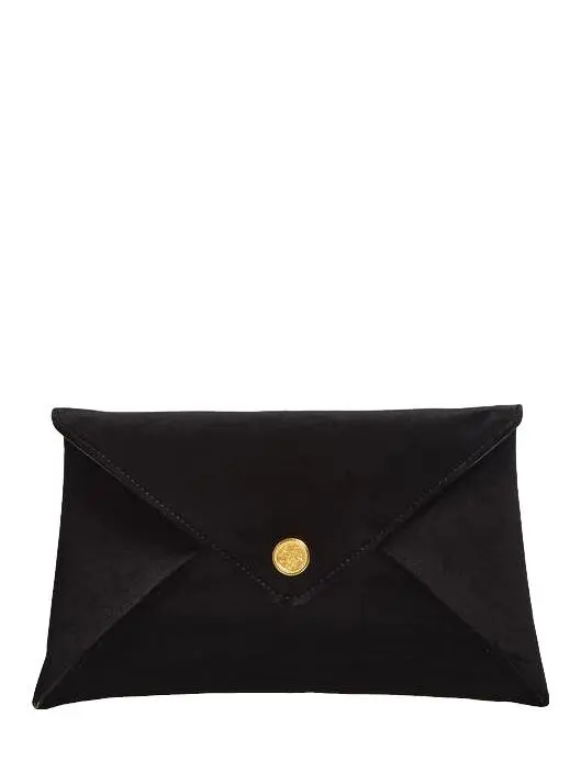 Altuzarra Medallion Velveteen Envelope Clutch - Black