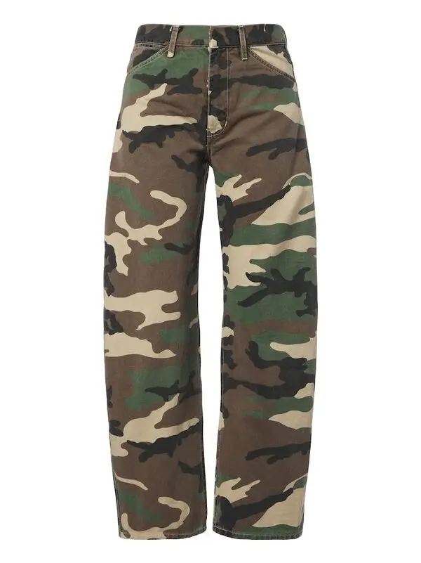 NILI LOTAN Tribeca Camouflage Barrel-leg Jeans - Green