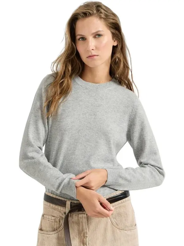 Brunello Cucinelli Cashmere Sweater With Monili Decoration - Pebble