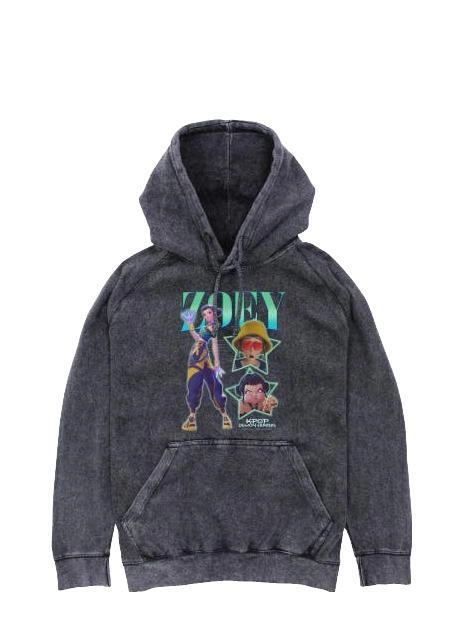 KPOP DEMON HUNTERS Zoey Super Star Logo Lightweight Hoodie - Black
