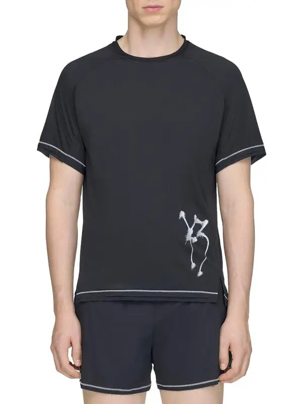 Y3 Chito Graphic Running Short Sleeve Tee - Black