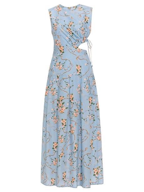 Agua Bendita Otoño Navegante Midi Dress - Blue