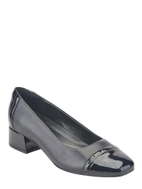 Easy Spirit Jasmin Pump With Cap Toe And Block Heel - Black