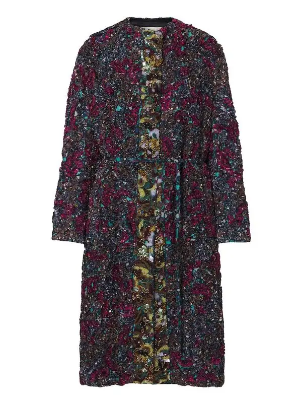 Dries Van Noten Embellished Embroidered Coat - Multicoloured