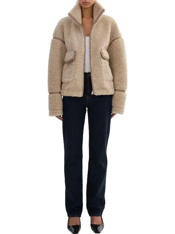 LAMARQUE Brenna Teddy Fleece Jacket - Beige