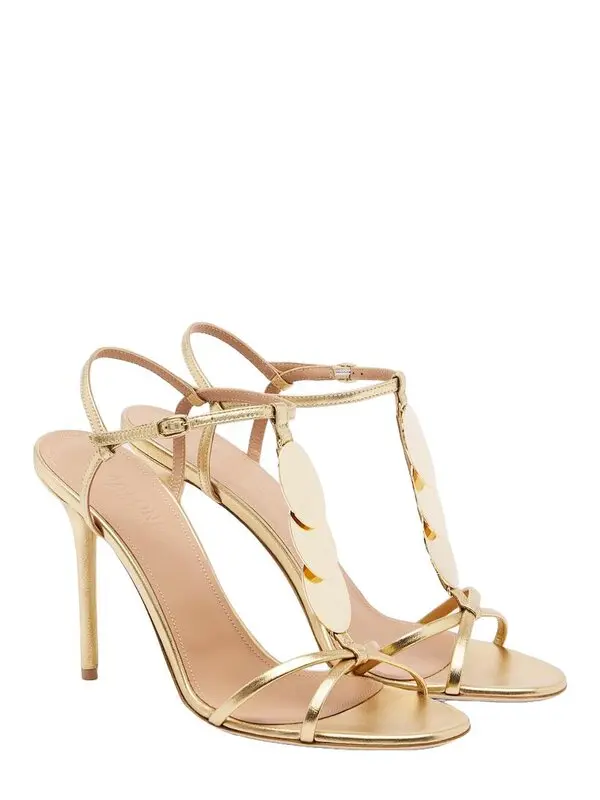 MALONE SOULIERS Kali Embellished Metallic Leather Sandals - Gold