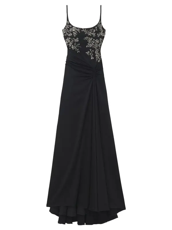 Alexander McQueen Sleeveless Evening Dress With Floral Embroidery - Black