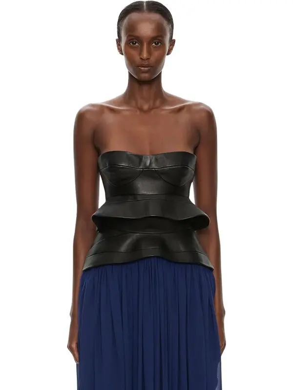 Christopher Esber Bellona Moulded Leather Bodice - Black