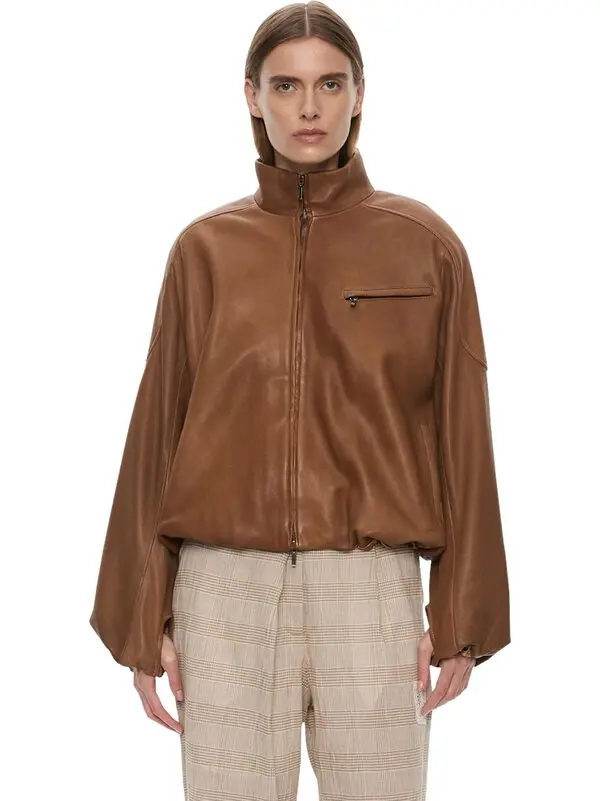 Christopher Esber Dannie Leather Bomber - Mud