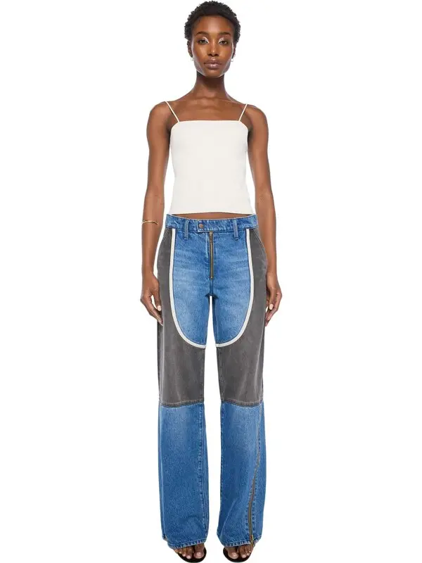 MOTHER Snacks! The Moto Smoothie Sneak Quik Jeans - Blue