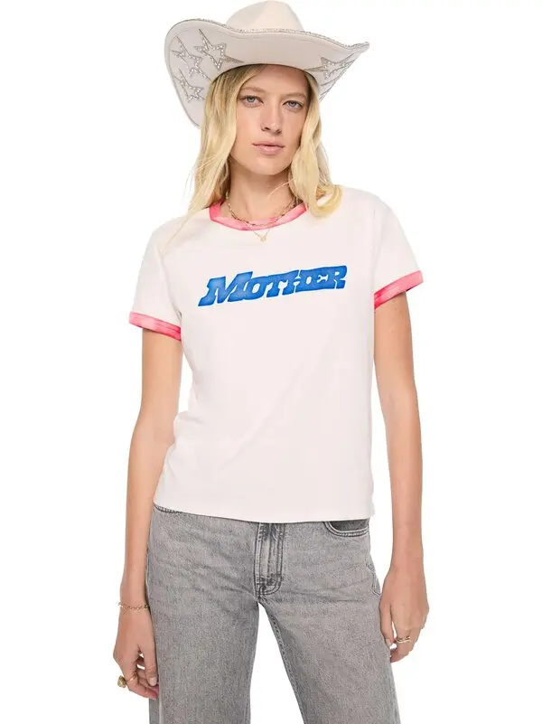 MOTHER The Lil Goodie Ringer Flock T-shirt - Red