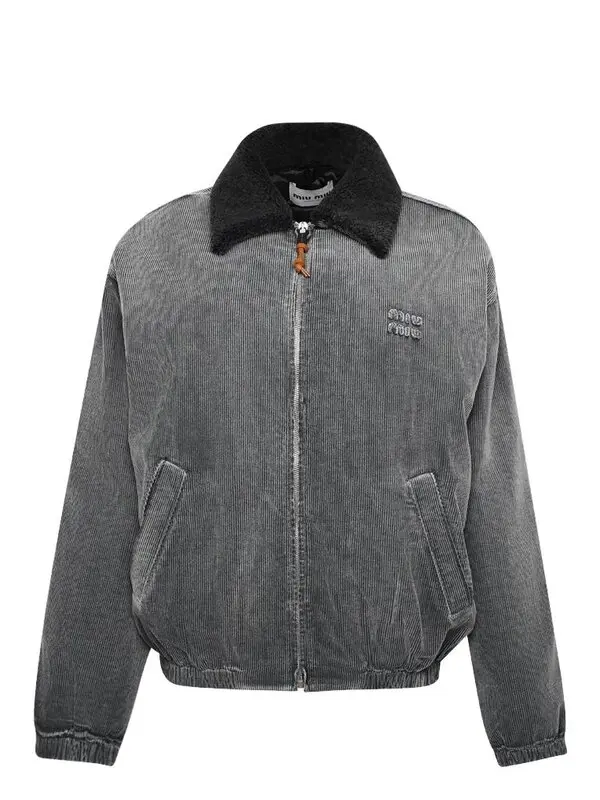 Miu Miu Corduroy Bomber Jacket - Grey