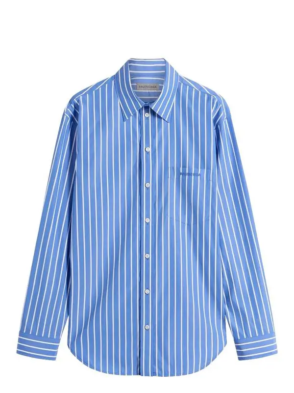 Balenciaga Regular Fit Shirt And White - Blue