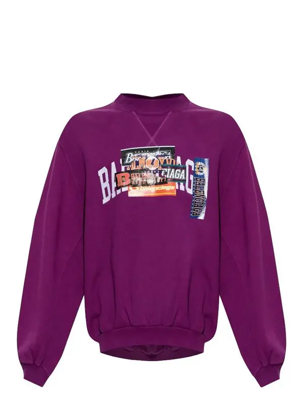 Balenciaga Round Fit Crewneck Violet - Purple