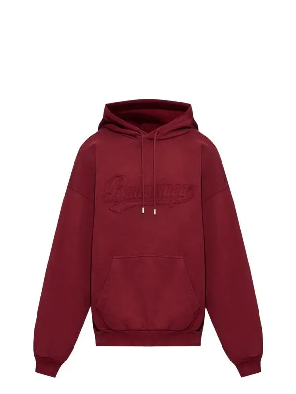 Balenciaga Regular Fit Hoodie Burgundy - Red