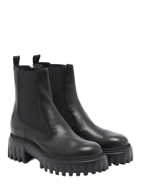 Hogan H700 Leather Chelsea Boots - Black