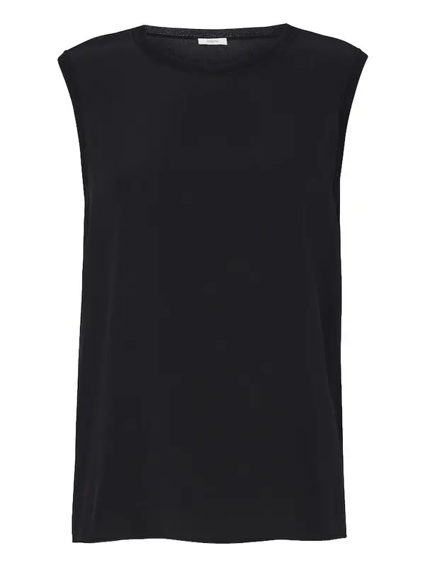 JOSEPH Bley Silk Crêpe Top - Black