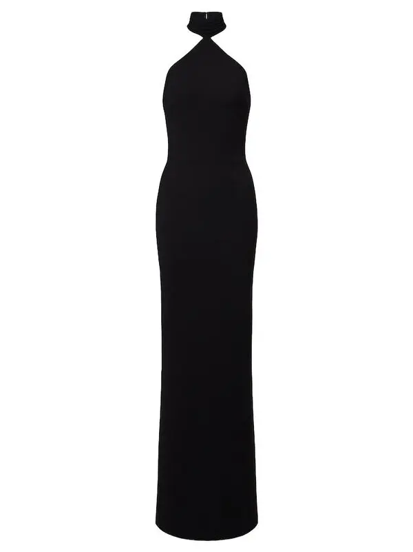 THE NEW ARRIVALS ILKYAZ OZEL Kailash Halterneck Gown - Black