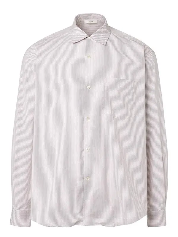 THE ROW Vanja Striped Cotton Shirt - White