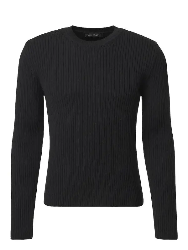Our Legacy Compact Ribbed-knit Wool Sweater - Black
