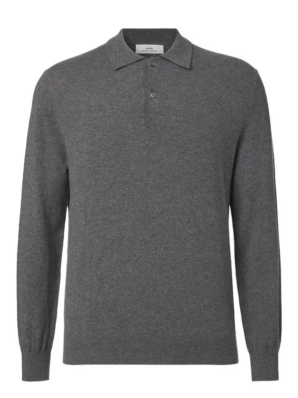 Arch4 Mr Swansea Cashmere Polo Sweater - Grey