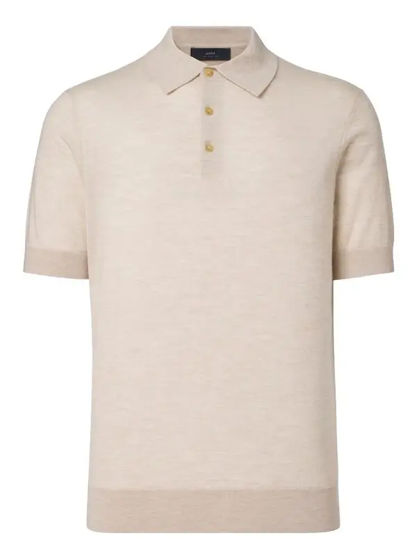 Arch4 Mr Ascot Cashmere Polo Shirt - Beige