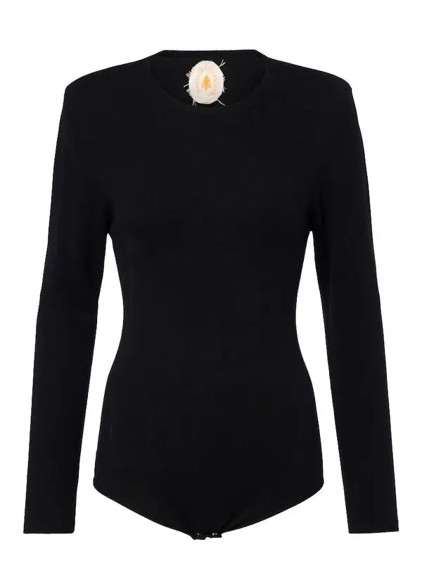 Jardin Des Orangers Knitted Wool And Cashmere Bodysuit - Black