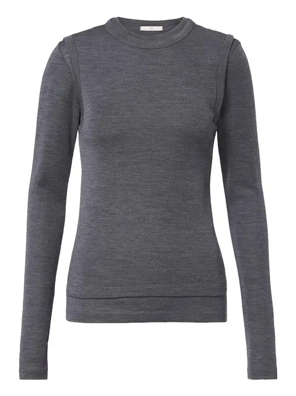 RÓHE Layered Merino Wool Sweater - Grey