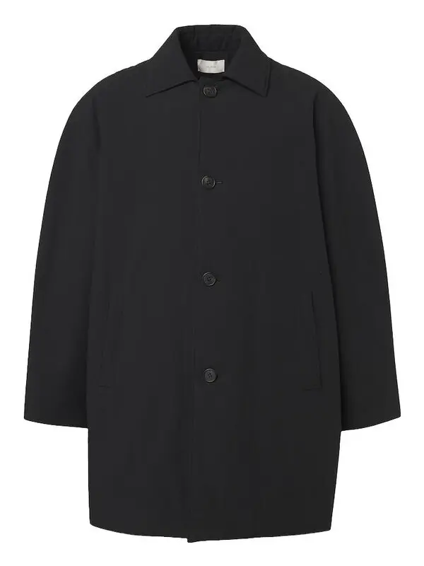 THE ROW Verna Cotton Poplin Car Coat - Black