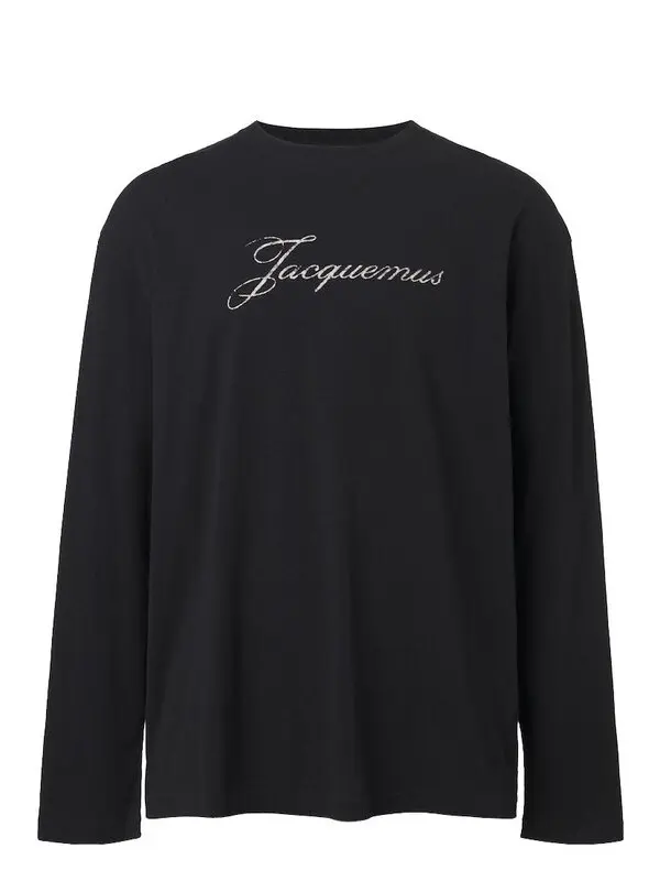 Jacquemus Logo Cotton And Hemp Jersey T-shirt - Black